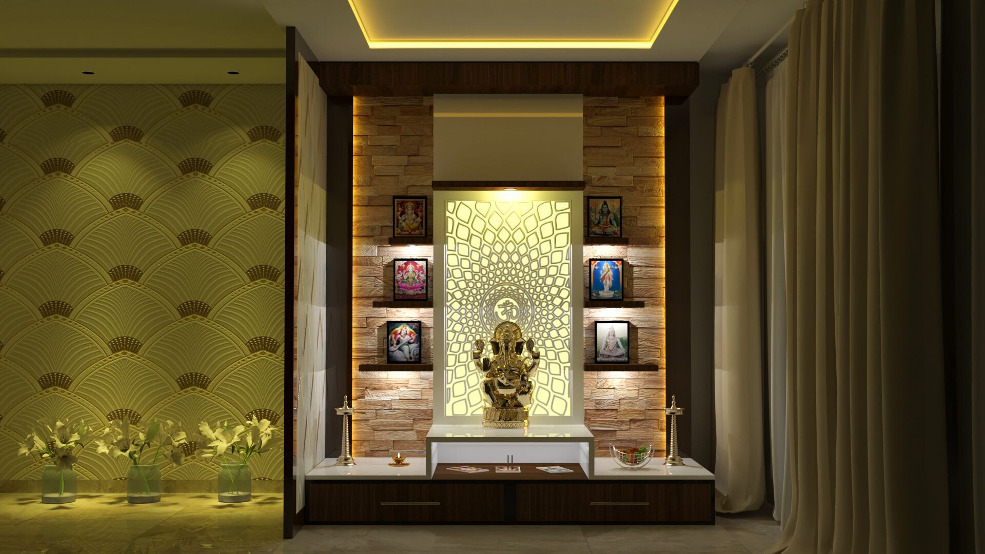 ArtStation - Interior design | Mandir design