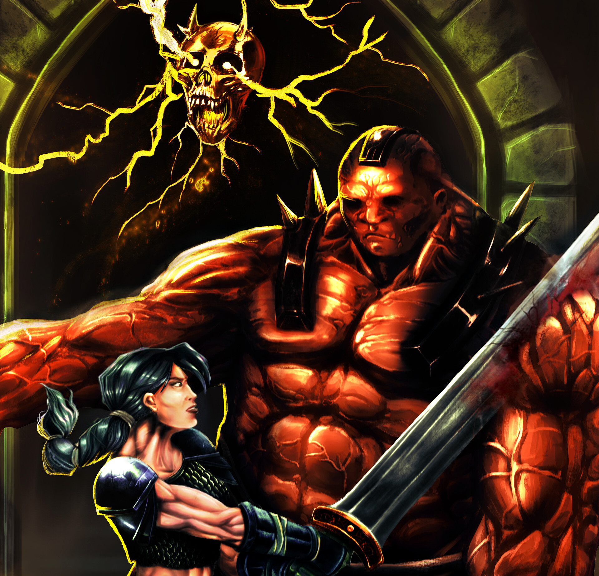 damiano di marco - WARRIOR GIRL VS FLESH GOLEM - DND SCENE FROM THE ...