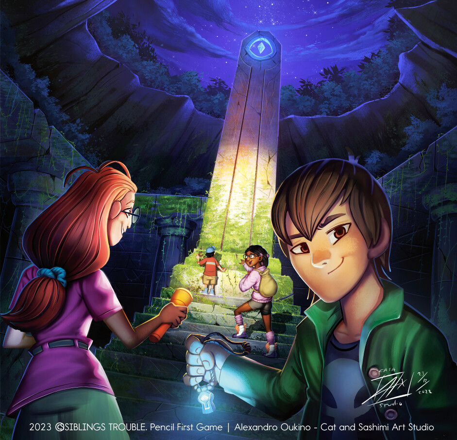 ArtStation - Sibling Trouble board game cover