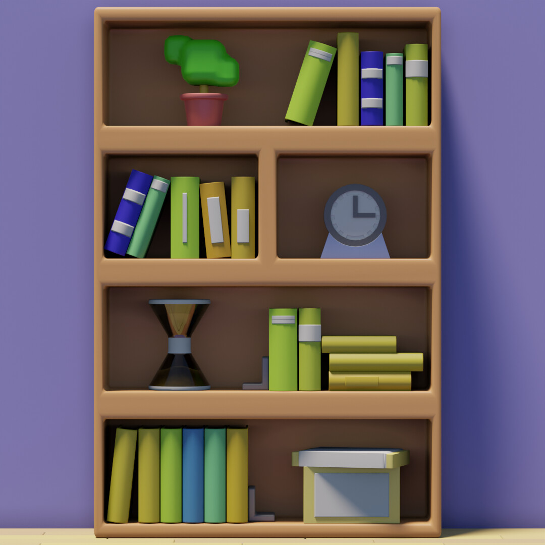ArtStation - Daily Speed modeling Day 43: Bookshelf