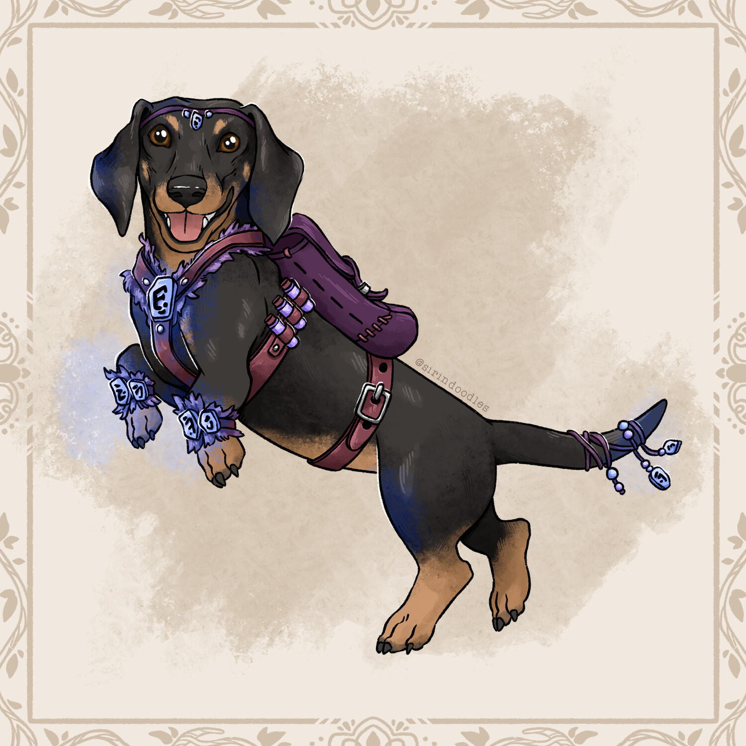 ArtStation - Fantasy Dog Illustration - Dachshund Mage