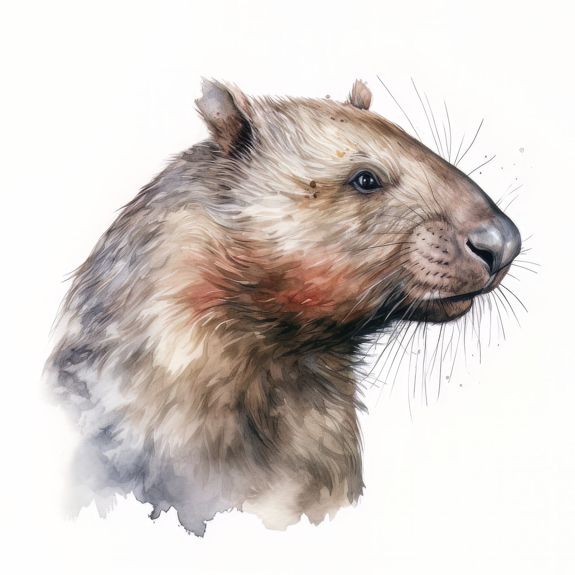 ArtStation - Wombat Animal Portrait Watercolor Painting