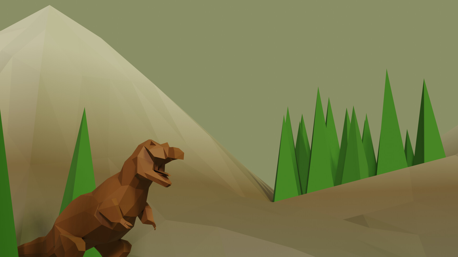 ArtStation - Dinosaur landscape