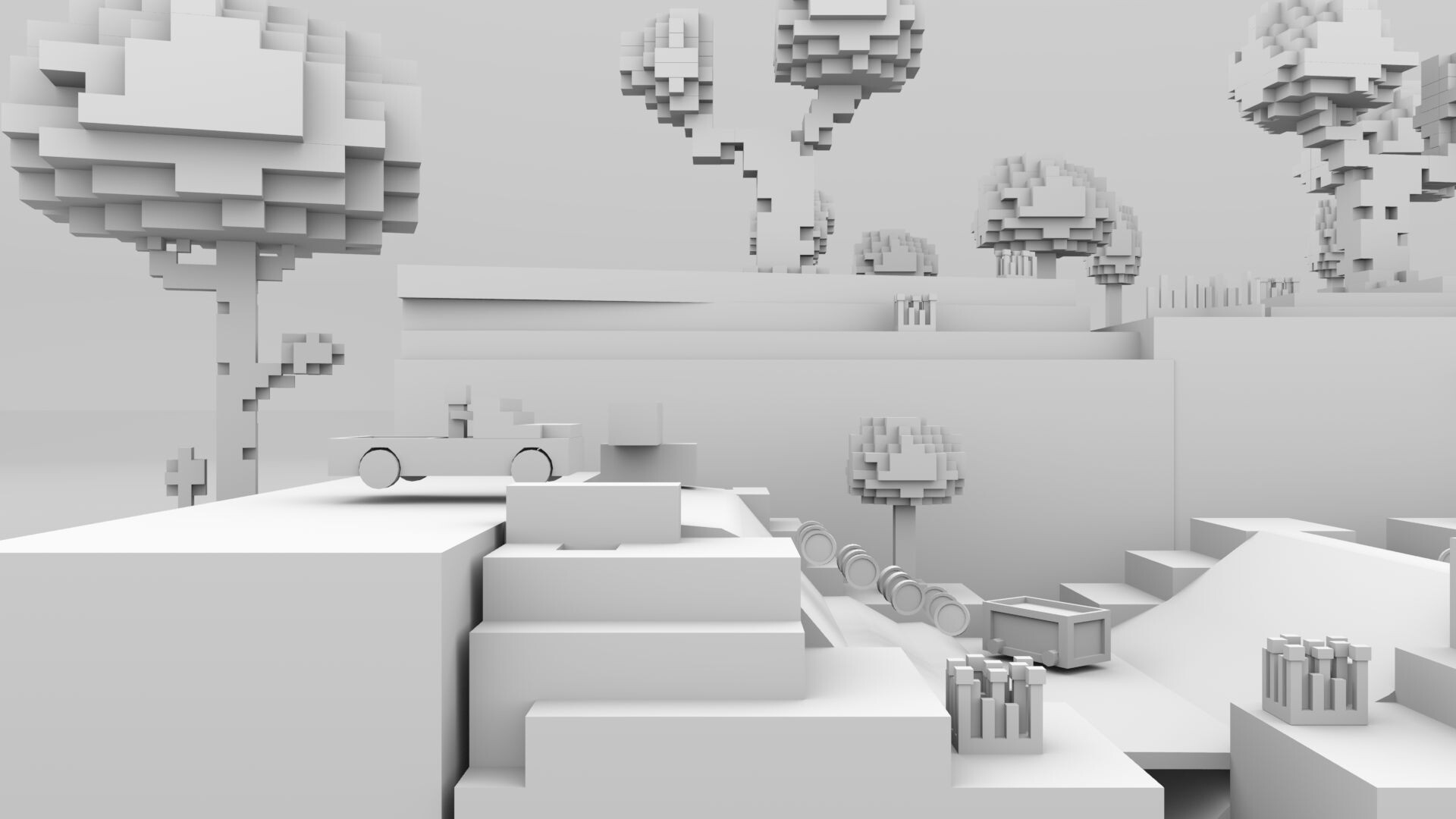 ArtStation - BLOCKY ROADS LEVEL DESIGN - GROUP PROJECT