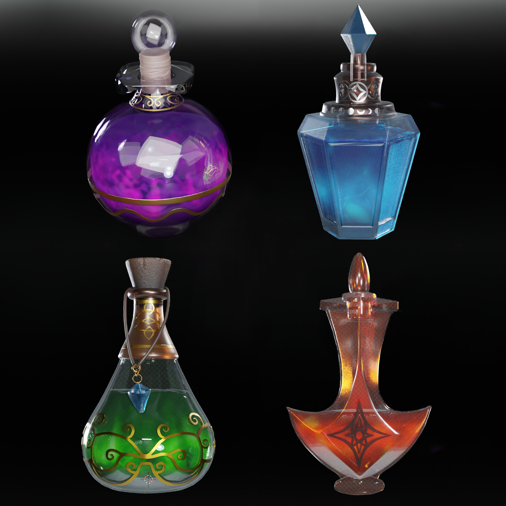 ArtStation - fantasy potions 3d