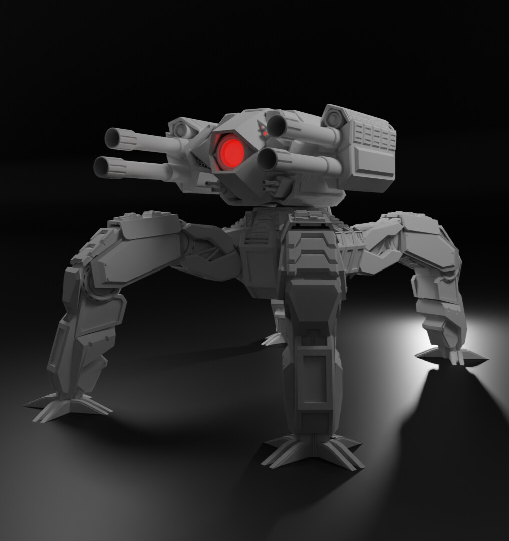 ArtStation - turret mech (non textured)