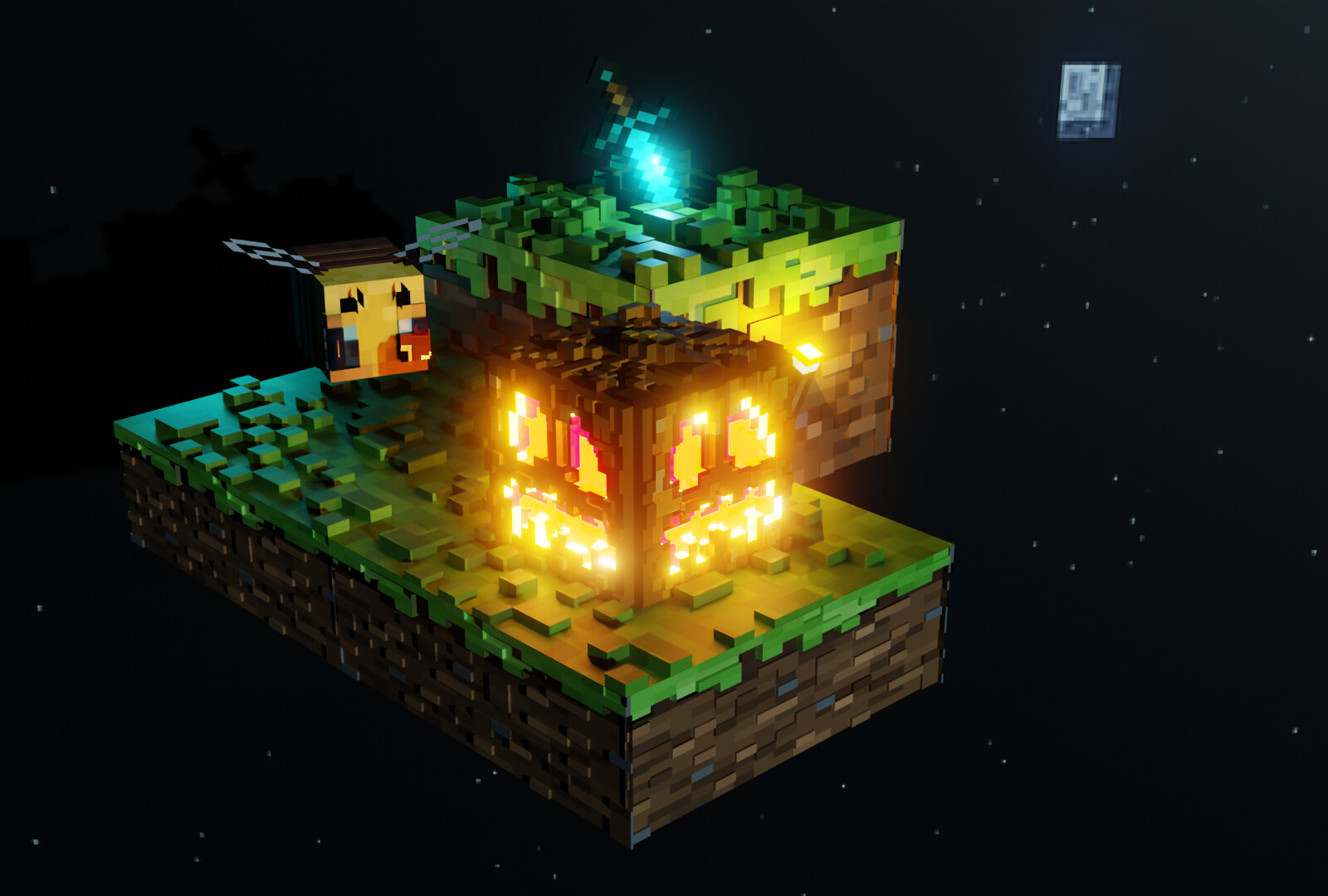 ArtStation - - Minecraft Jack-O'-Lantern | Day&Night Animation