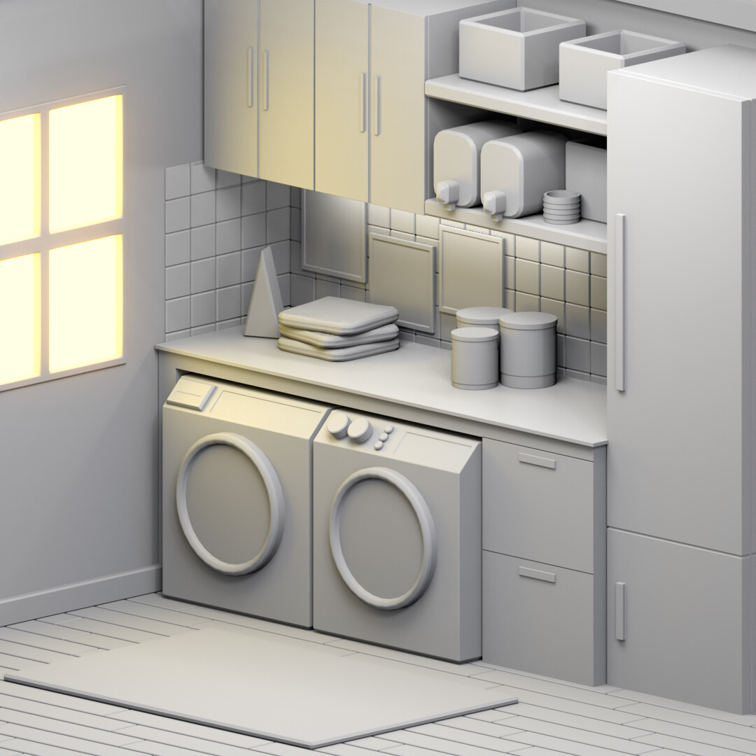 ArtStation - Daily Speed modeling Day 70: Laundry