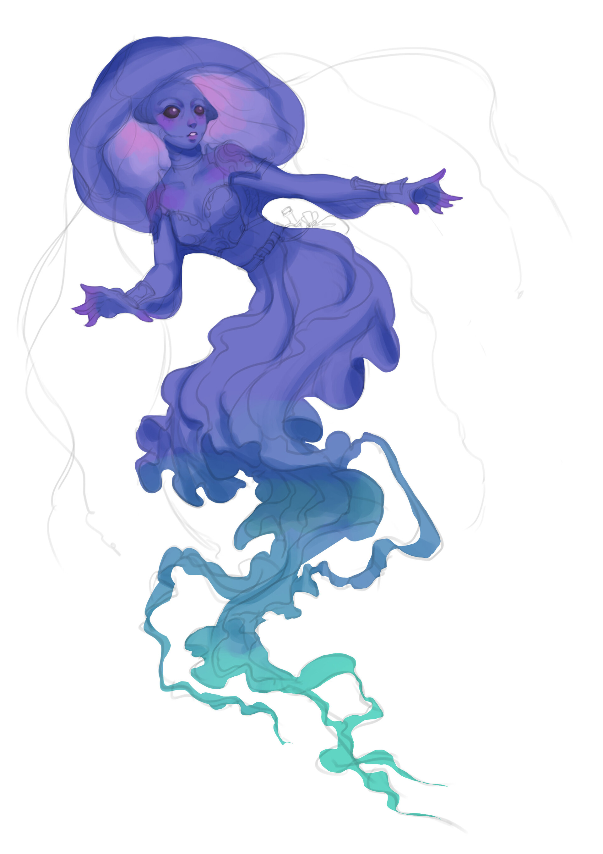 Mercy De Felix - Nettle Jellyfish Lady DnD Commission