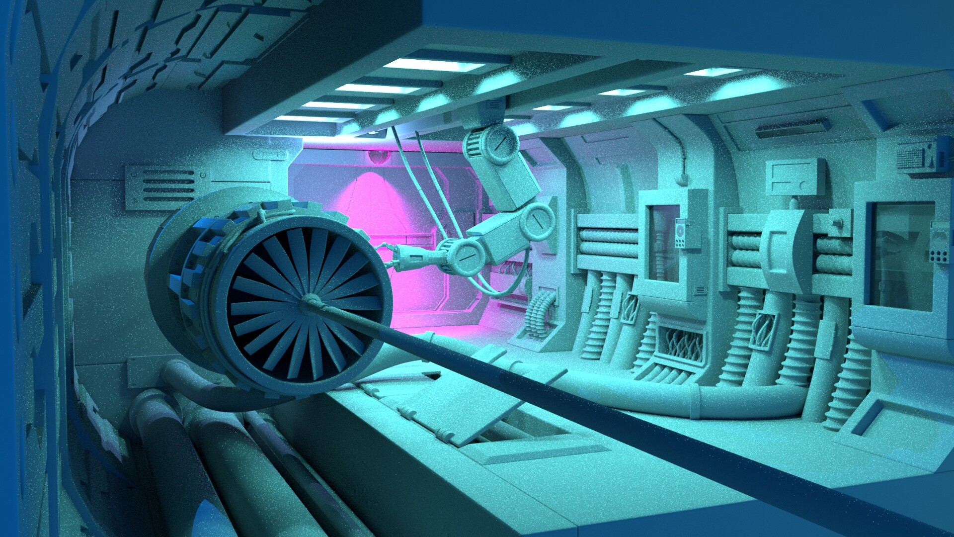 ArtStation - modeling and lighting of a science fiction scene