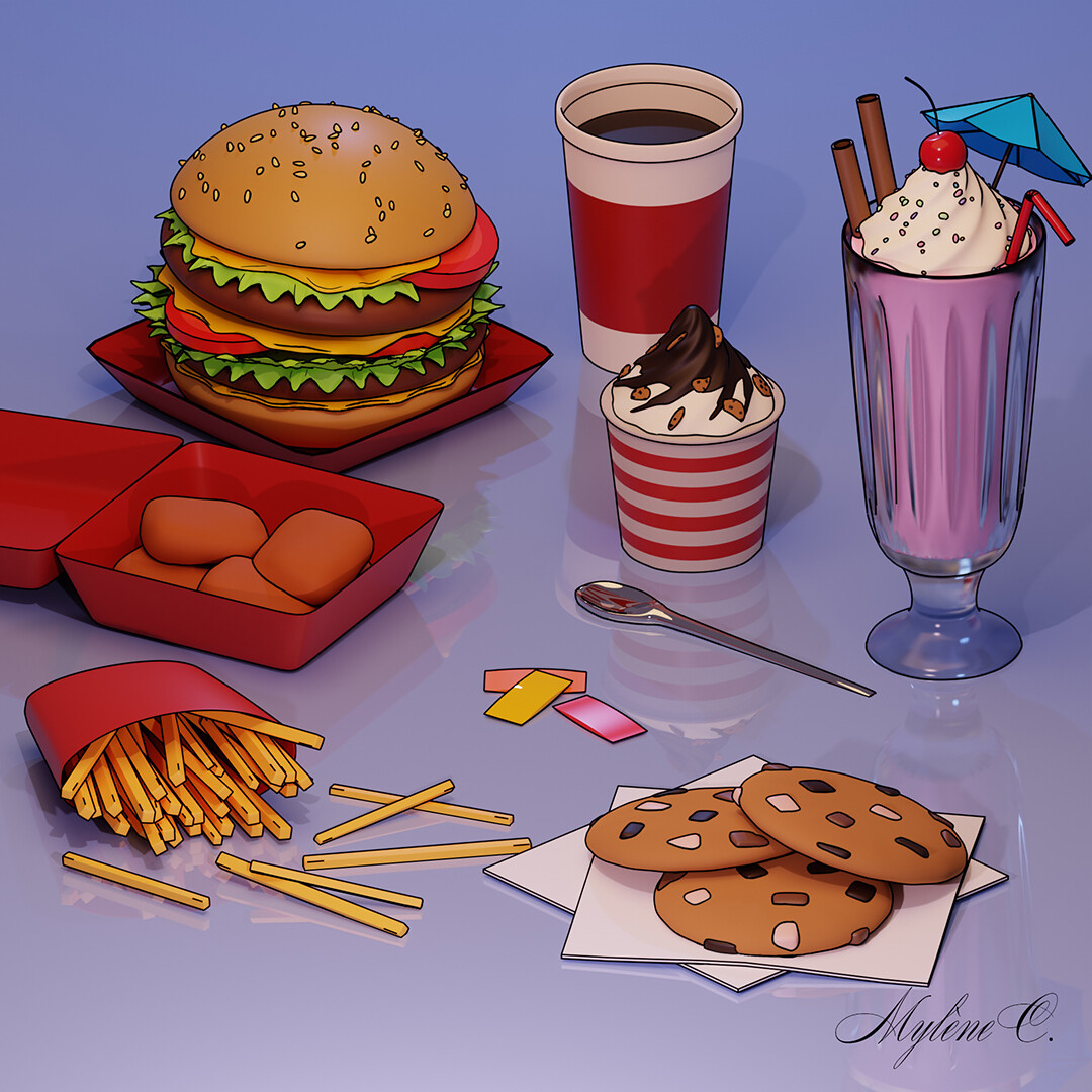how to make junk food drawing
