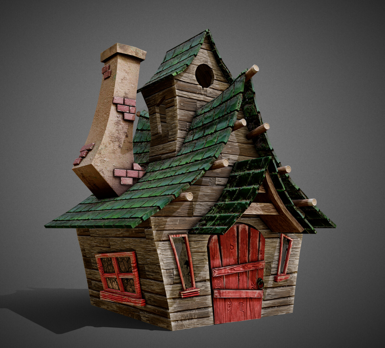 colin merrick portfolio - Stylised Witches House - Low Poly Model