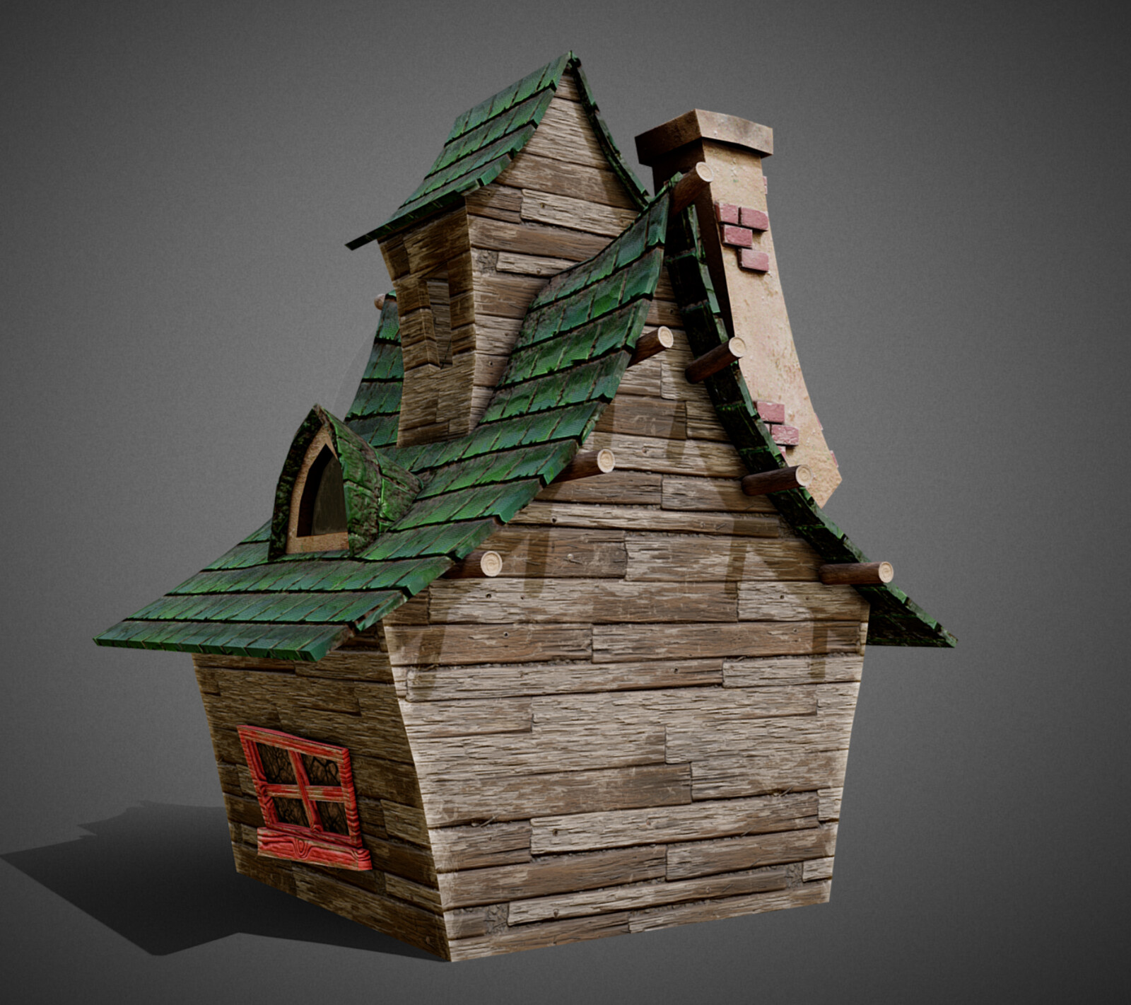 colin merrick portfolio - Stylised Witches House - Low Poly Model