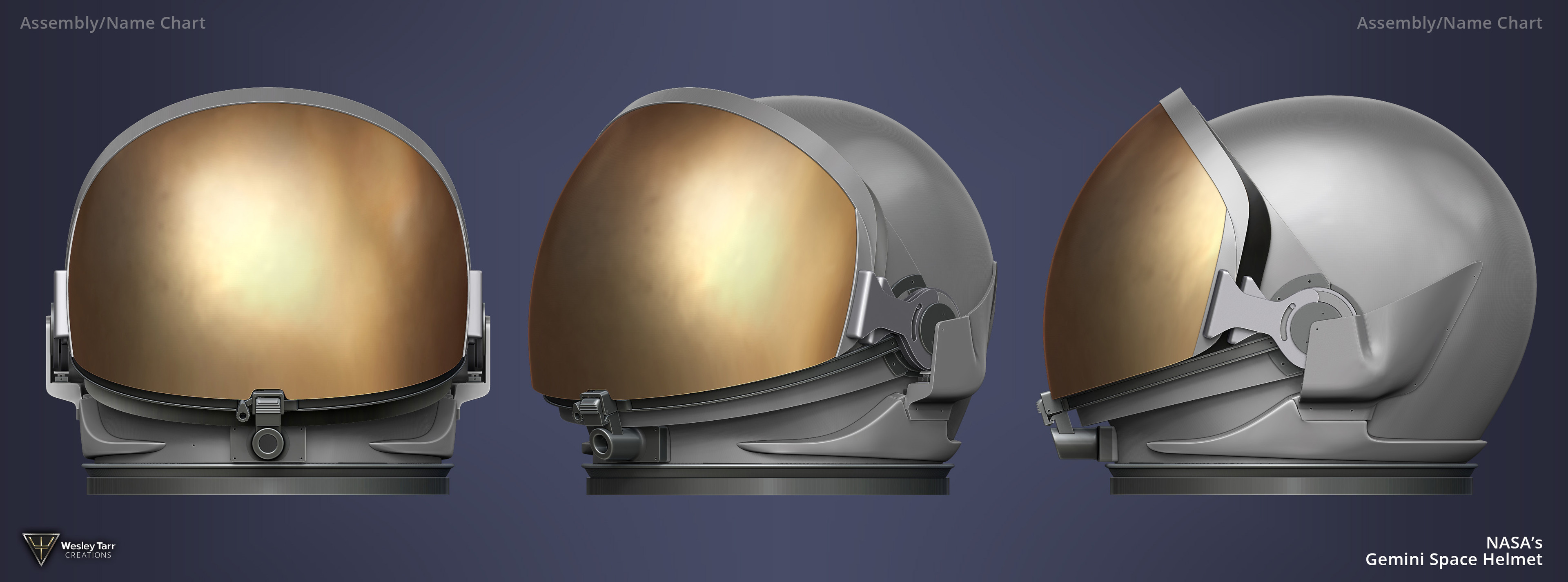 Wesley Tarr Creations - Commission: NASA Gemini Helmet 3D Print Files