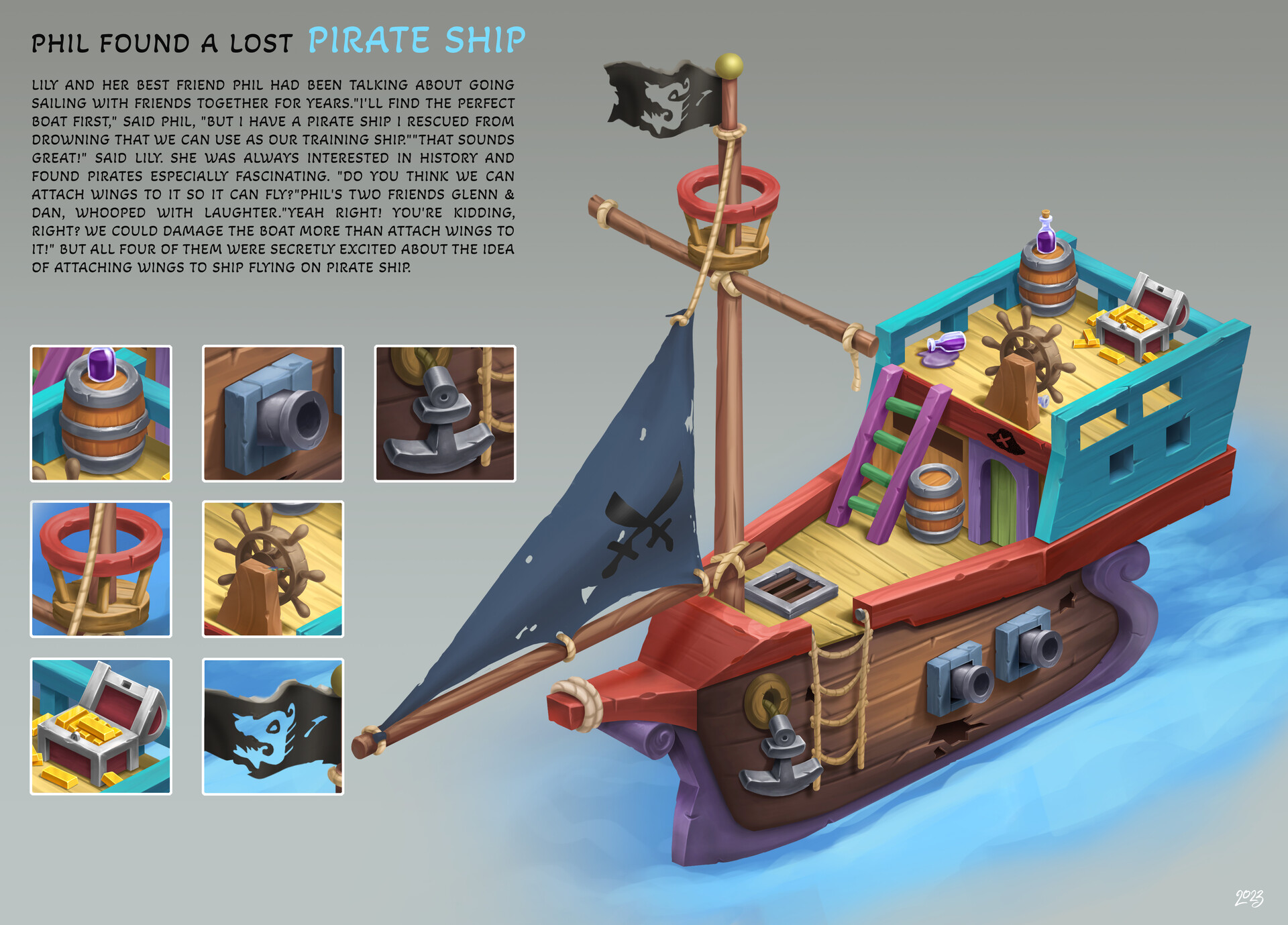 ArtStation - "ADVENTURES" Phil's Pirate ship - Personal Project