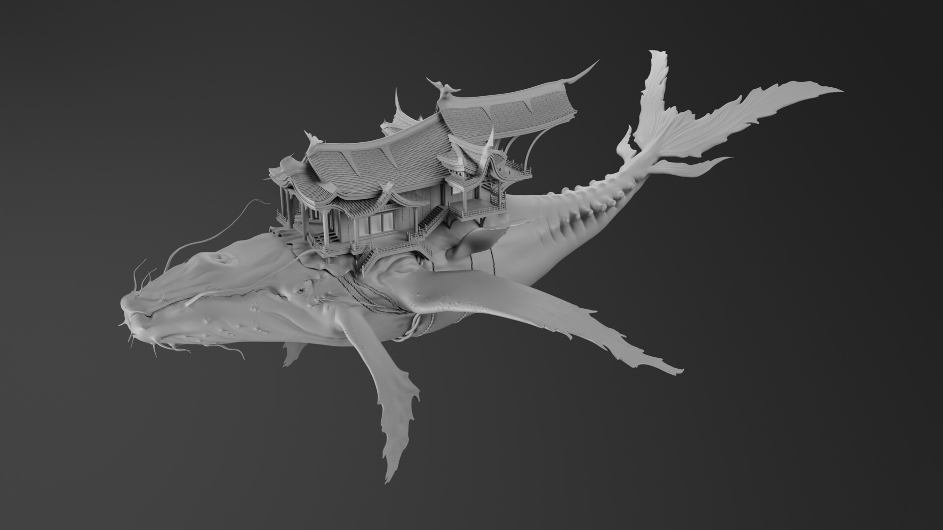 ArtStation - Floating Shrine Leviathan in 3D