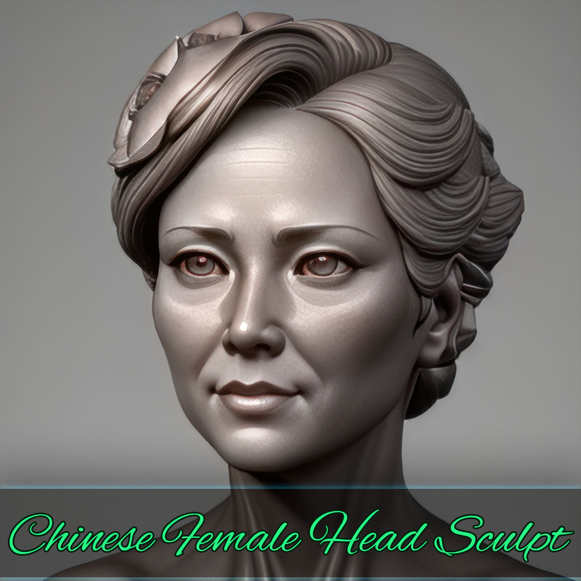 ArtStation - Chinese Female Head Sculpt _ 4k
