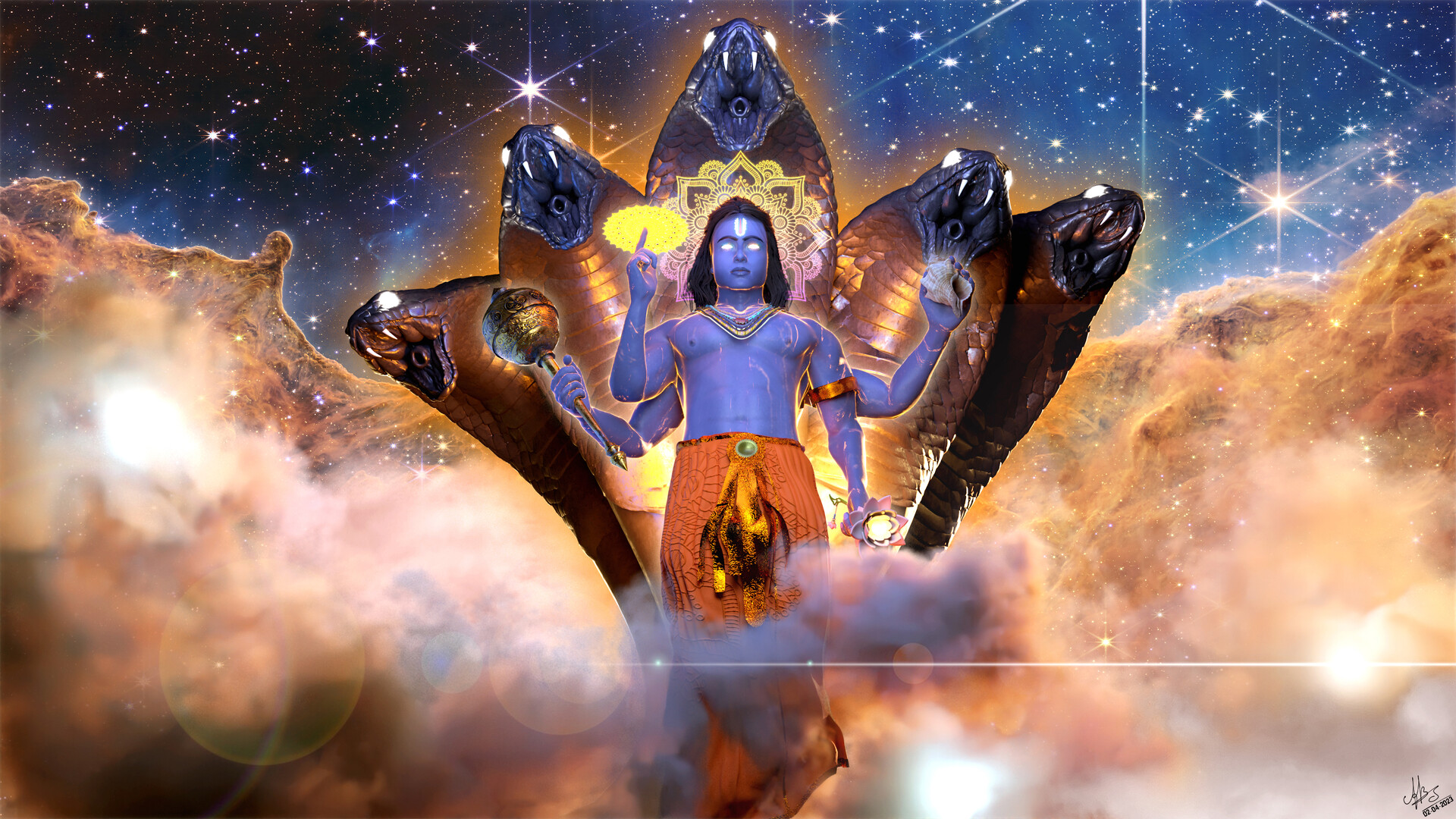 ArtStation - Vishwa roop of LORD VISHNU