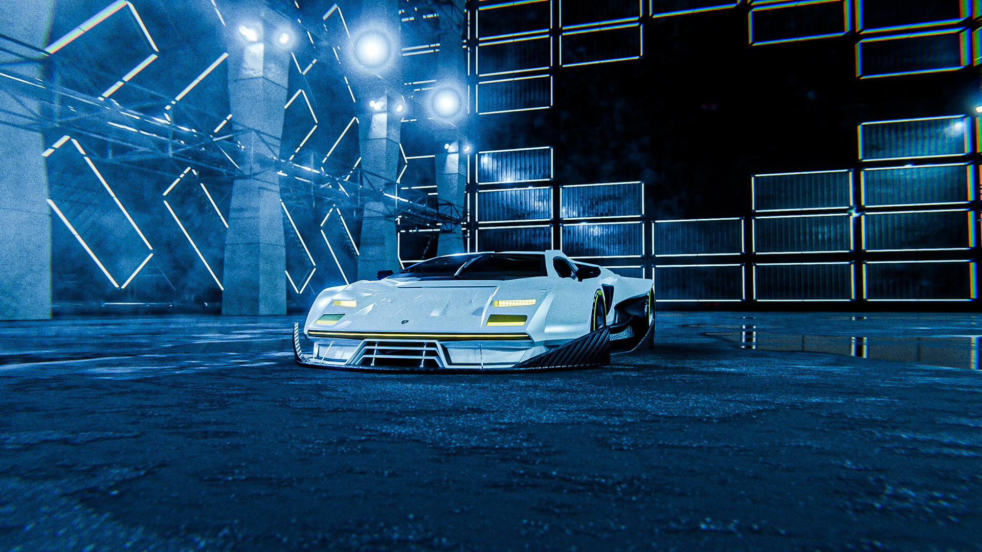 ArtStation - Lambo Countach 2022 F1 / cyberpunk inspired