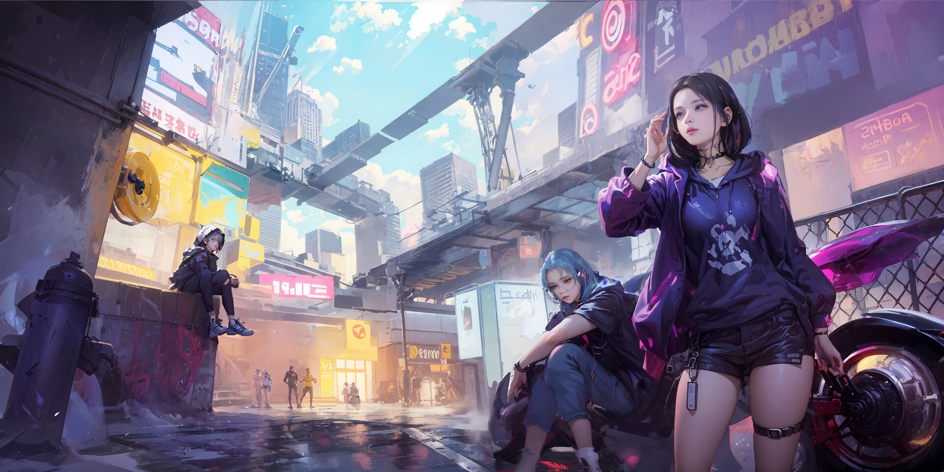 ArtStation - 二次元街头 City streets