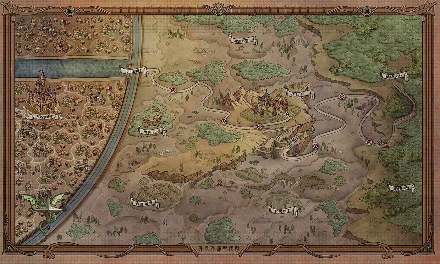 ArtStation - Fantasy world map 日系异世界地图