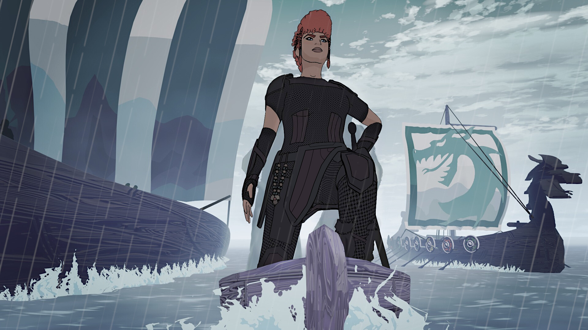 ArtStation - Moody Viking Boats Scene for "Unbegotten Tides, Chapter 4"