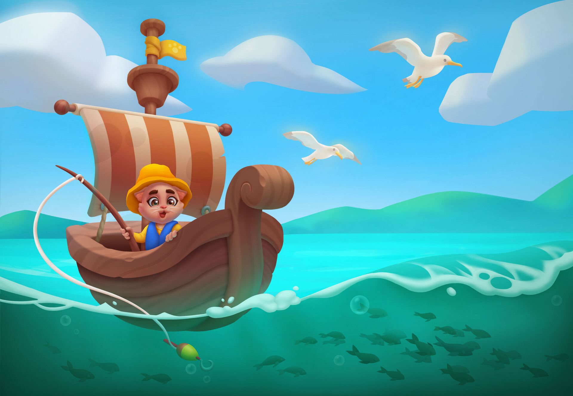 ArtStation - fishing on the ship