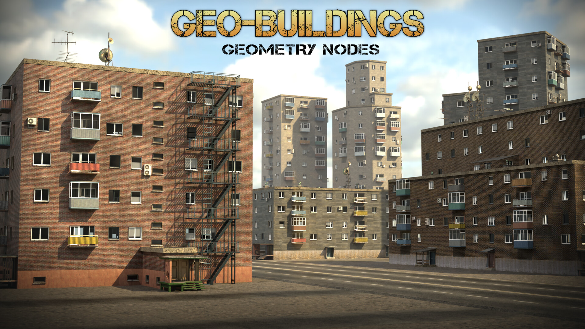ArtStation - Geometry nodes buildings