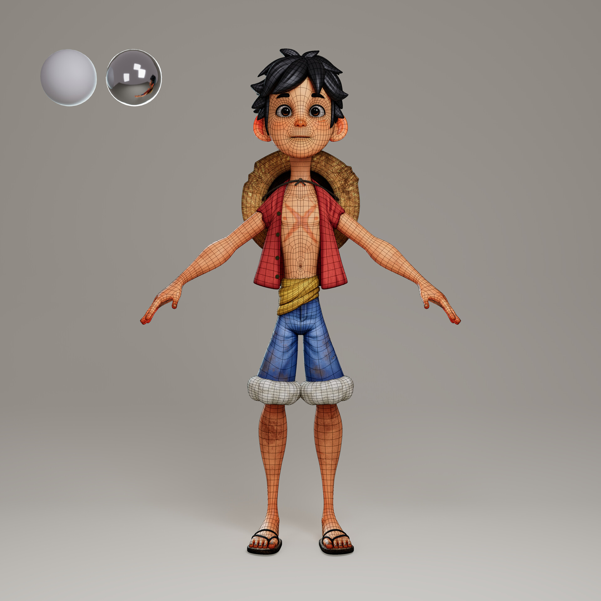 drawing 3d luffy
