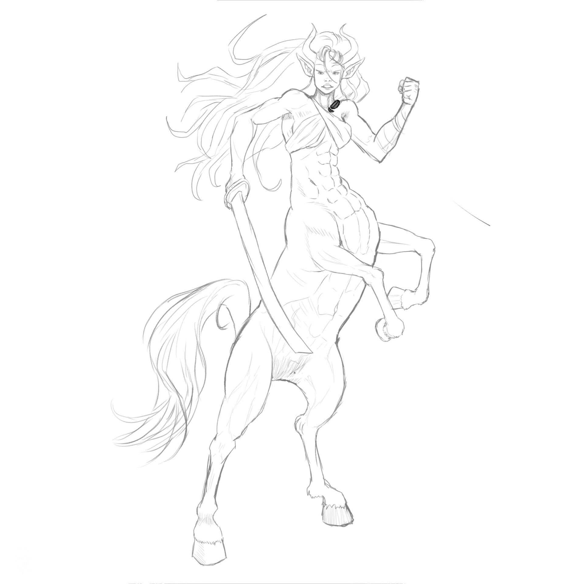 girl centaur coloring pages
