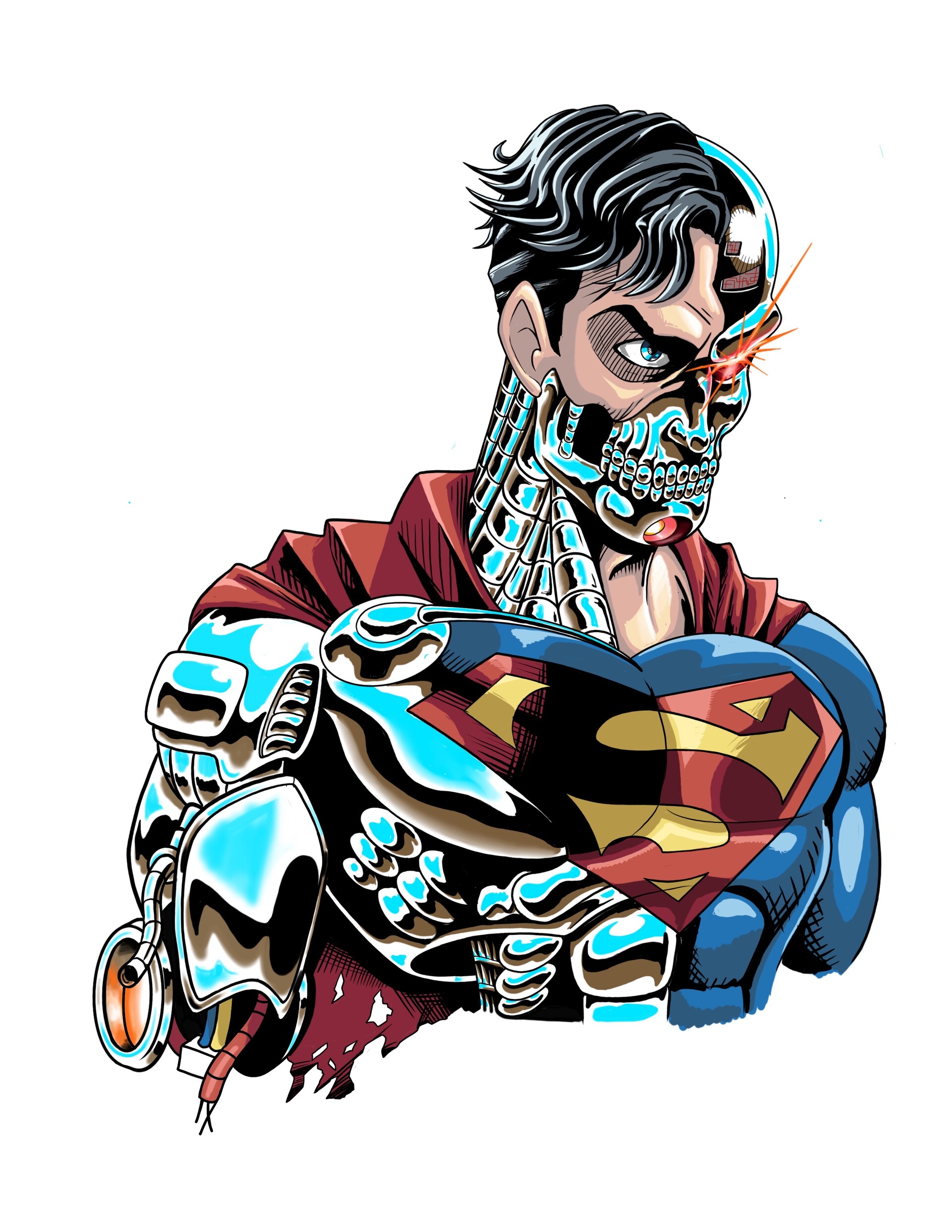 Drawing Cyborg Superman
