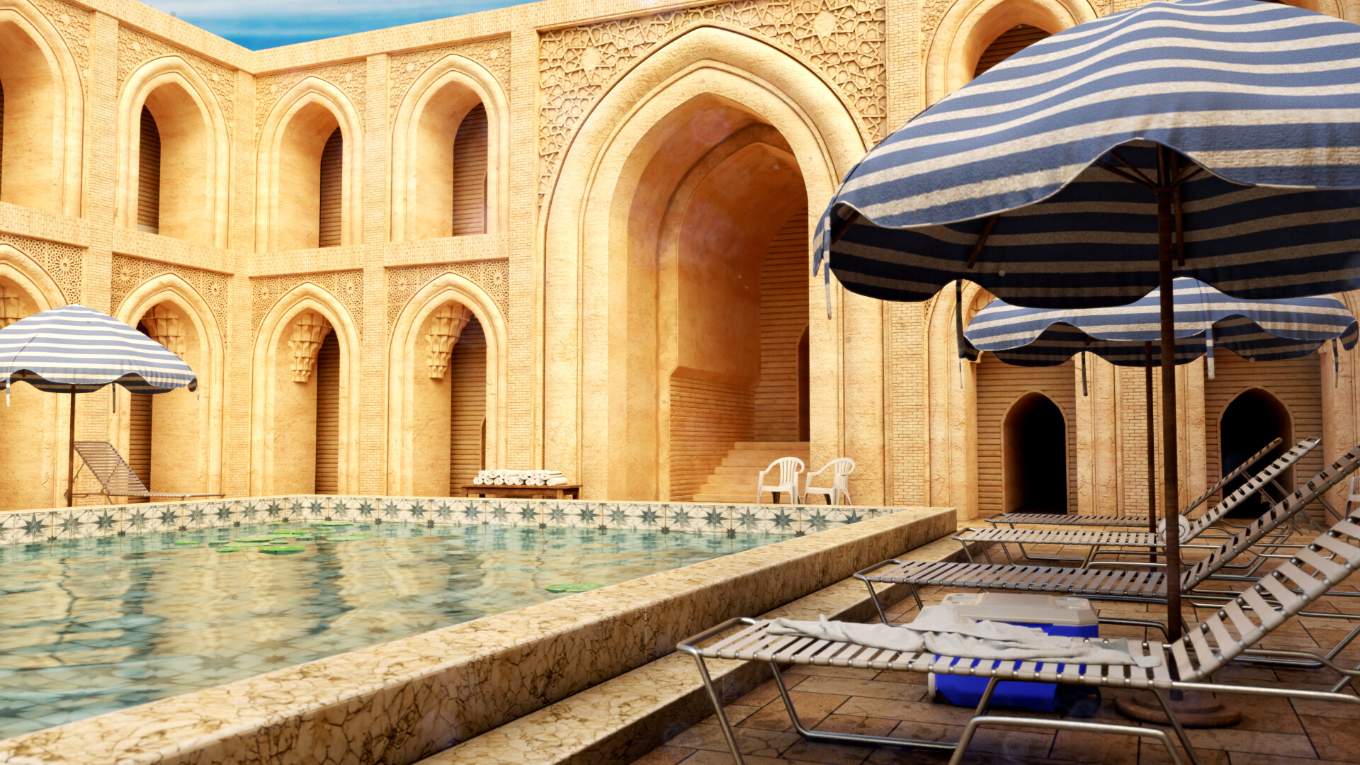 ArtStation - A Medieval Granada Reflection Pool