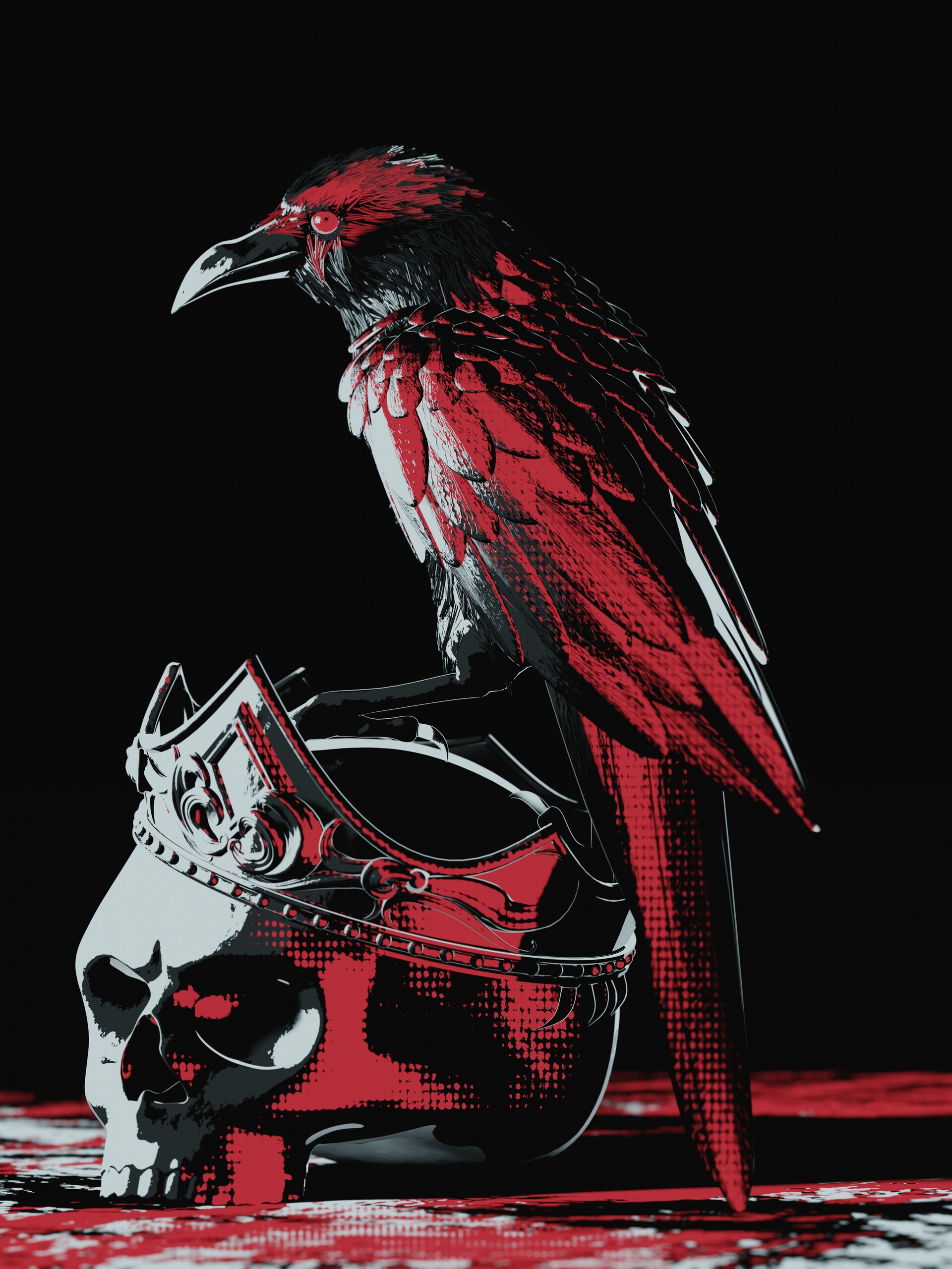 ArtStation - Crow and a Skull - NPR Shader