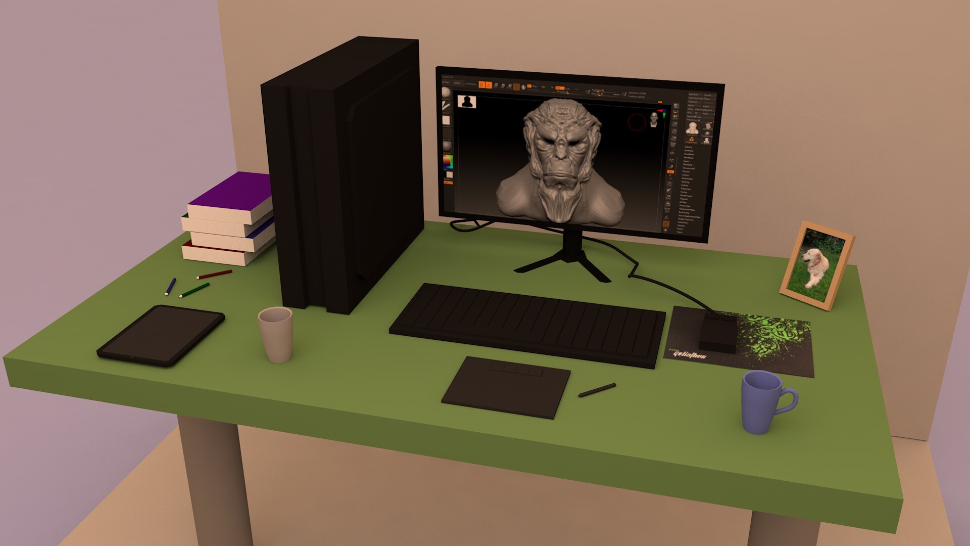 ArtStation - Low poly desk