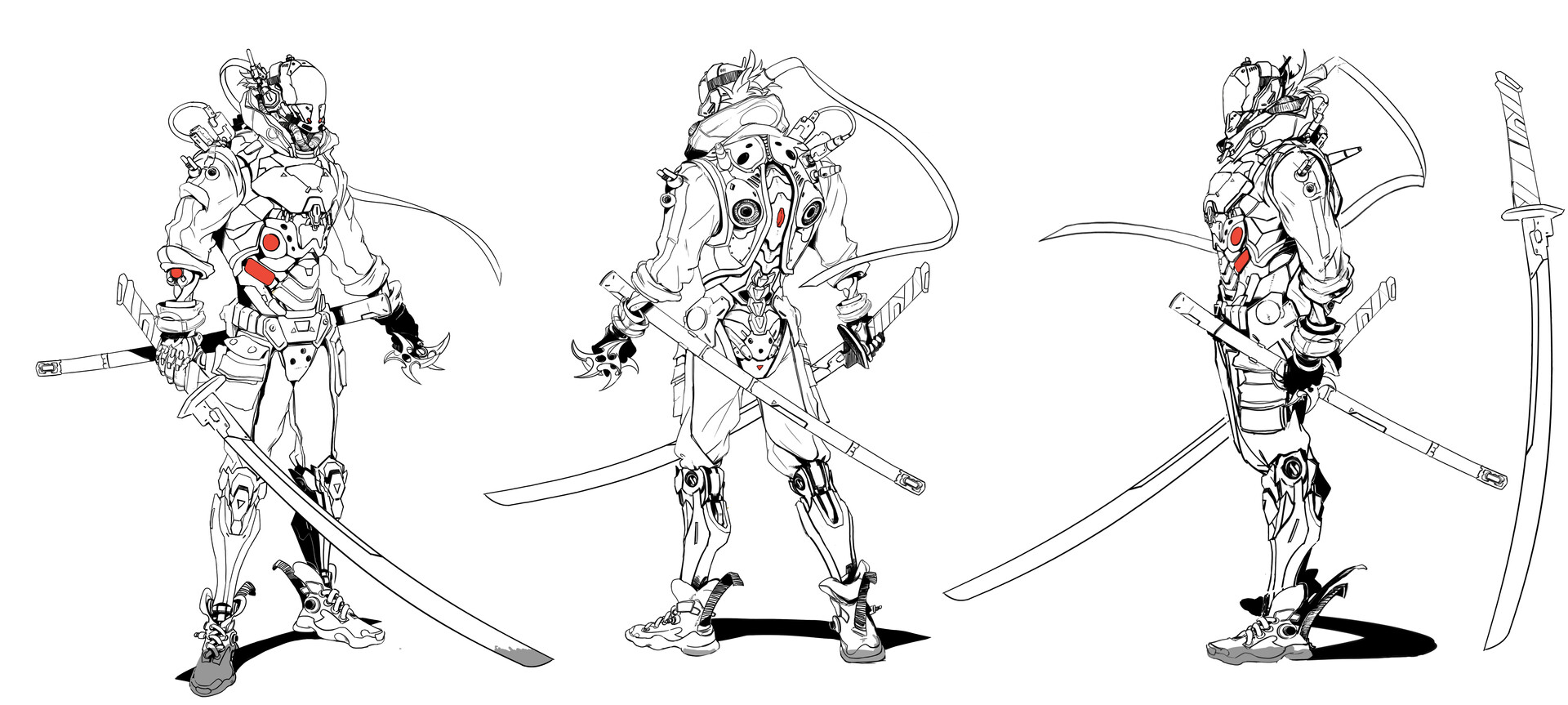 ArtStation - Mecha Ninja_concept_Three views