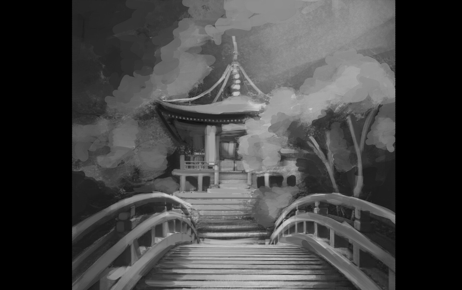 Mohammed Abdul Samad - Sakura_ Japanese Shrine Scene