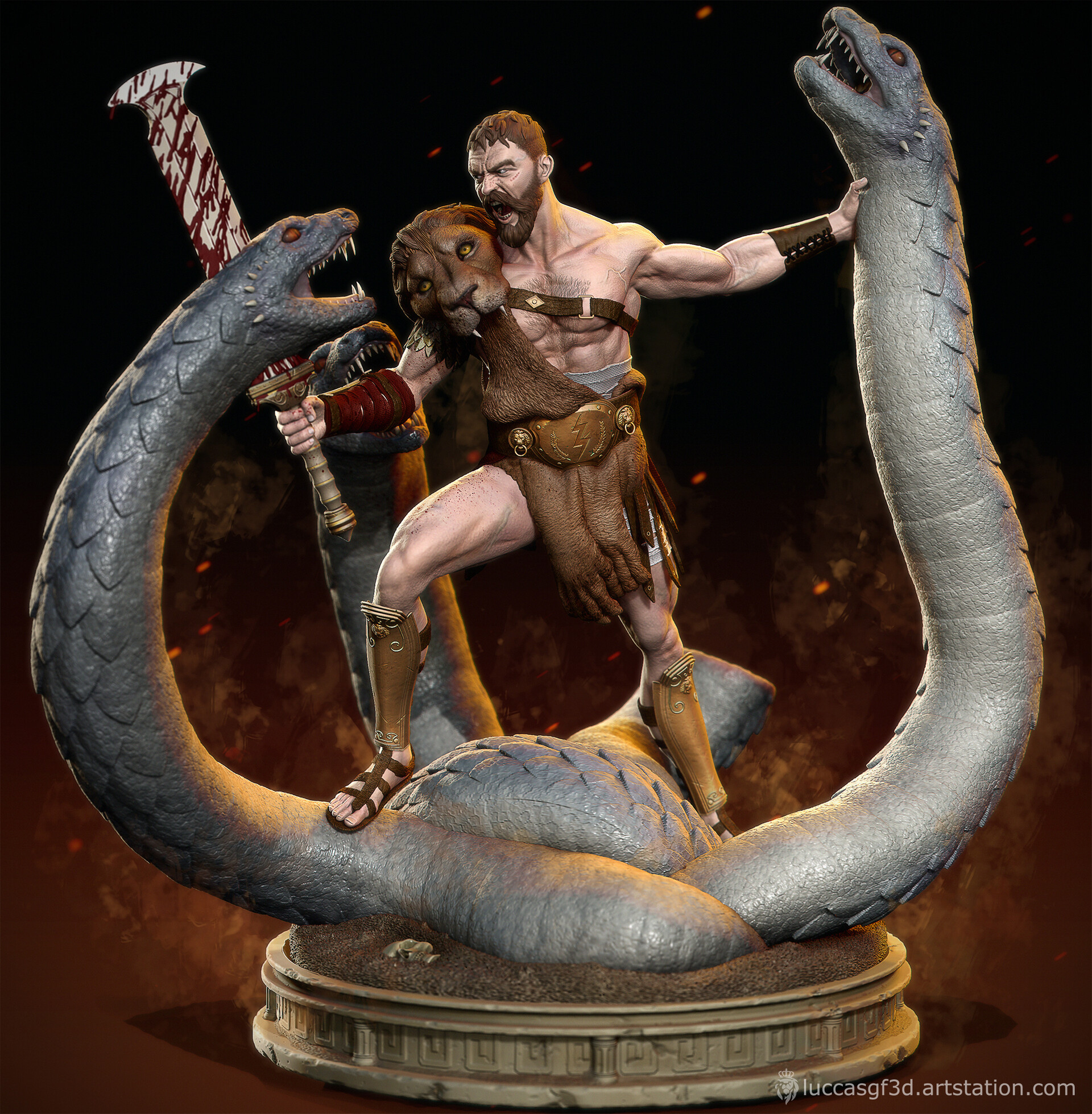 Luccasgf 3D - Hercules vs Hydra