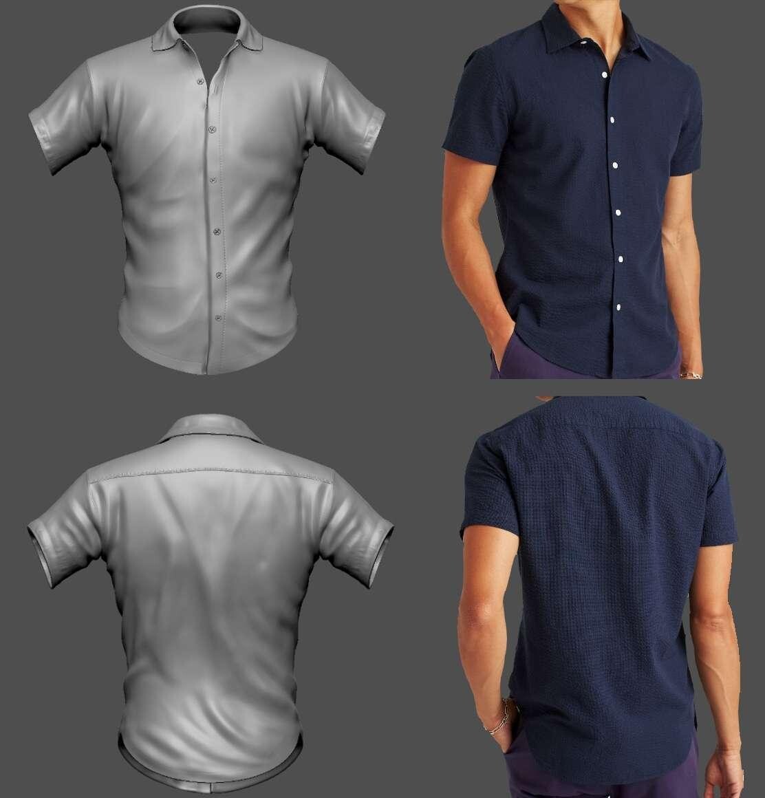 ArtStation - Button-Up T-Shirt