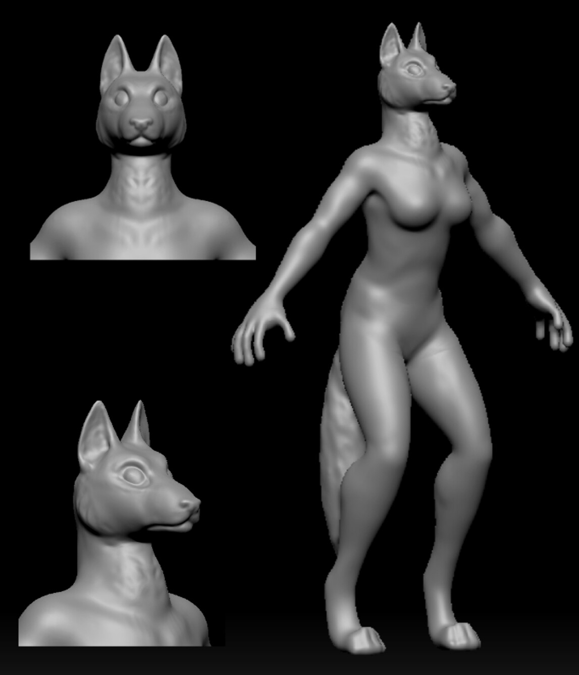 ArtStation - Anthro/Digitigrade Wolf Model Practice