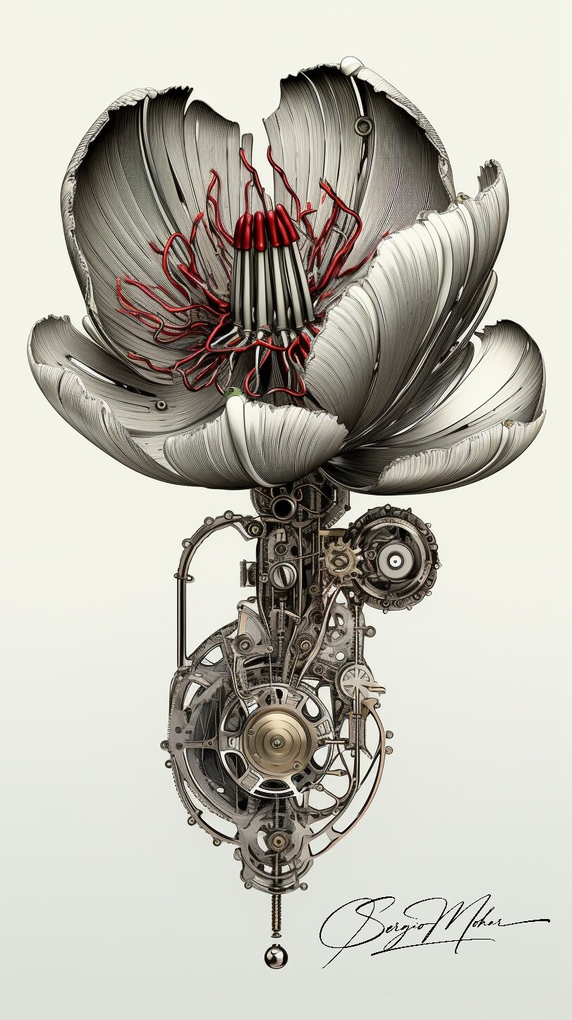 mechanical flower drawing