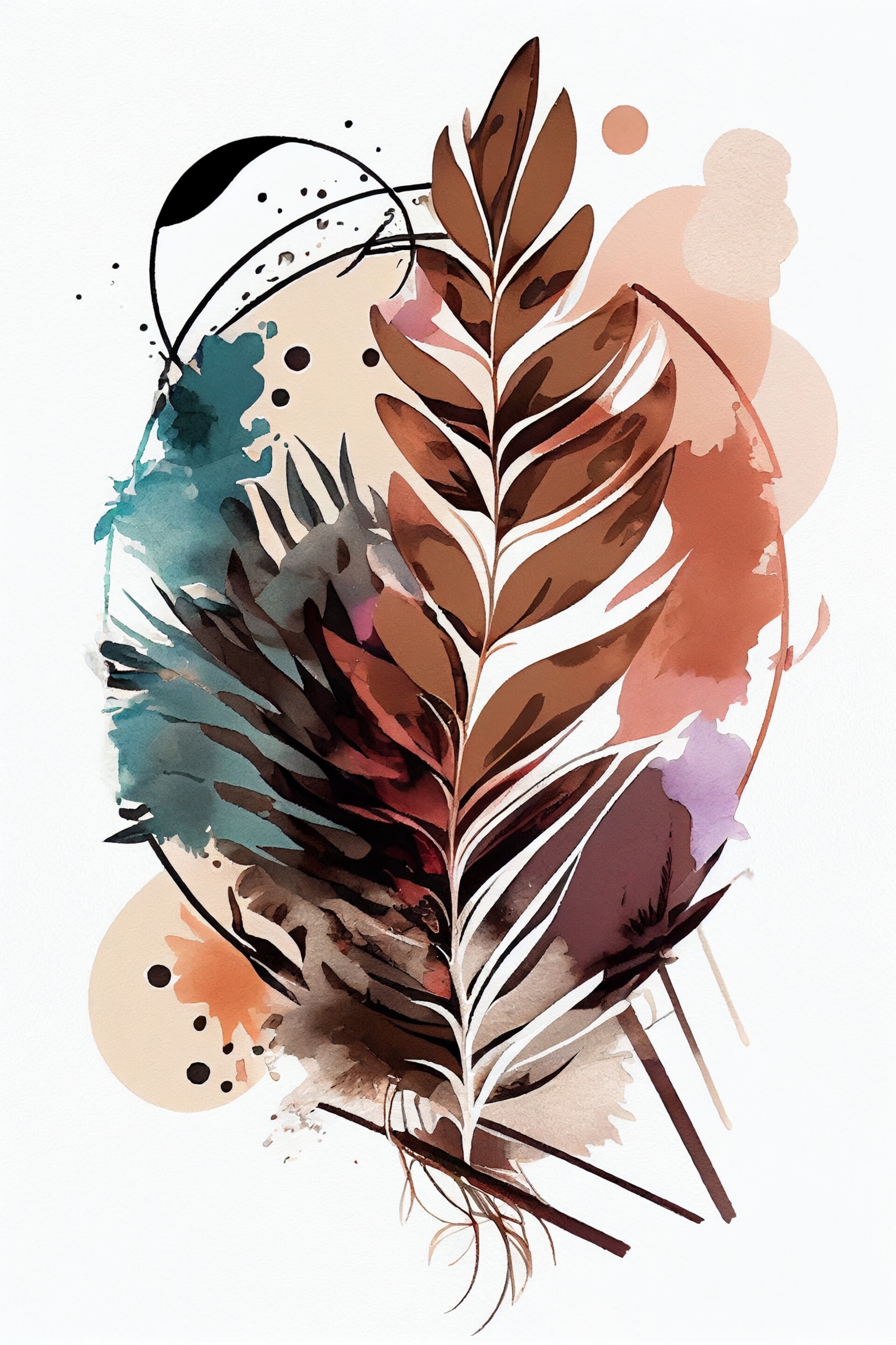 ArtStation - Boho Flowers Print, Boho Abstract, Printable Art