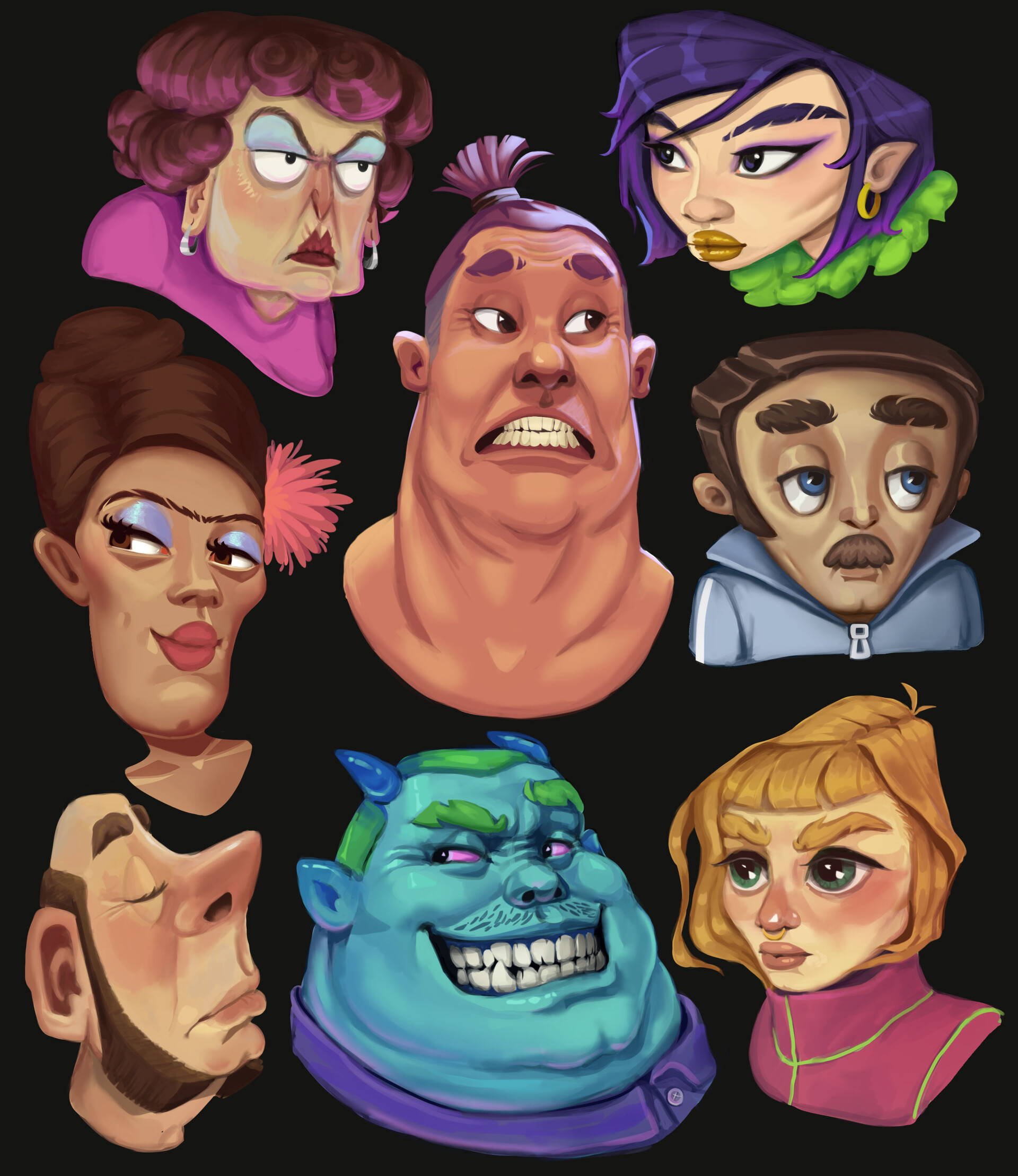 ArtStation - Heads (stylization practice)