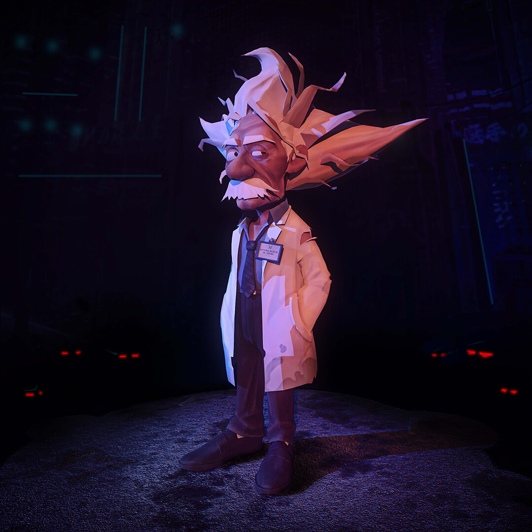ArtStation - Stylized Mad Einstein