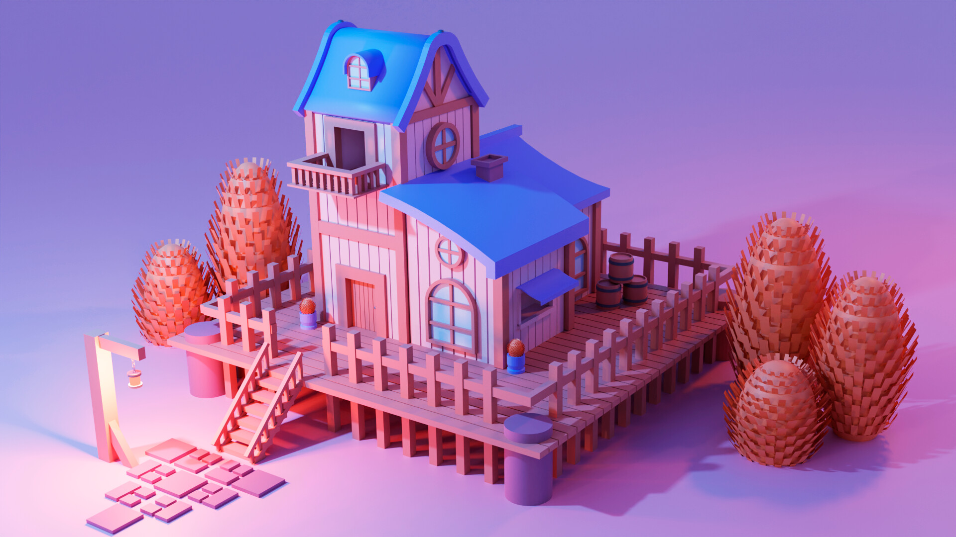 ArtStation - 3D stylized house