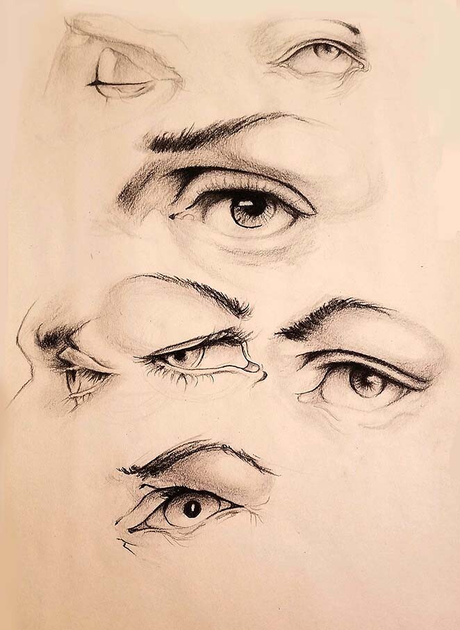ArtStation - Charcoal Eye Studies!
