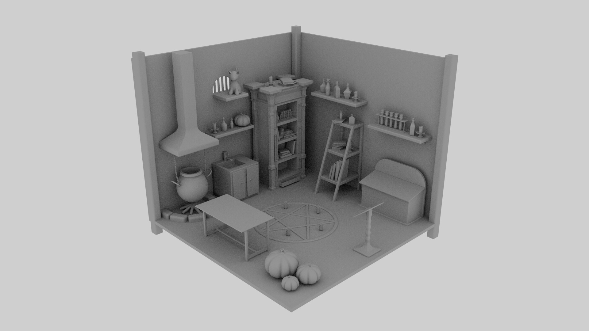 Alexandre Parot - Witch Kitchen - Projet d'environnement - Diorama