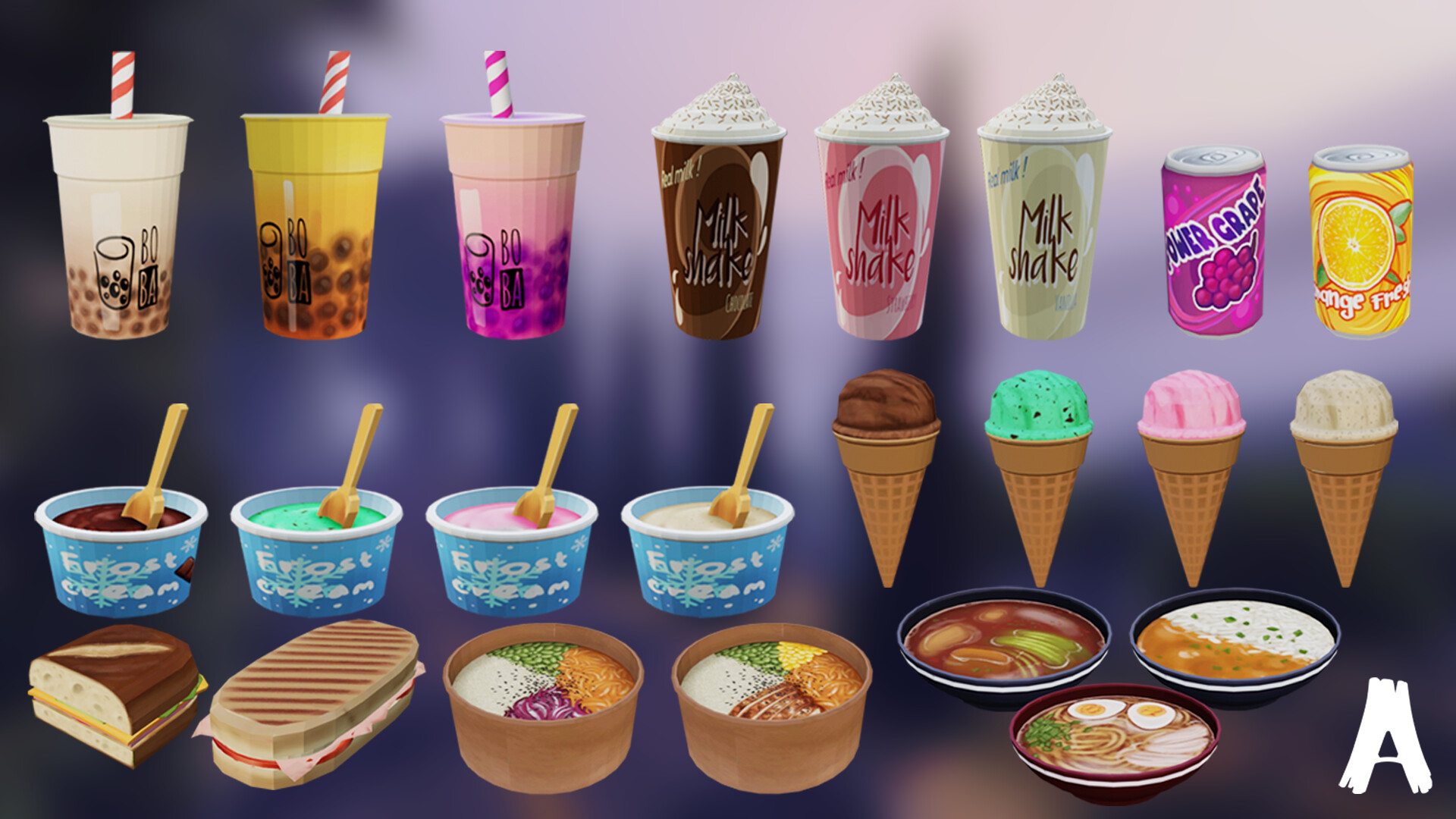 Glawdys Hodiesne - Various 3D food prop for FiveM