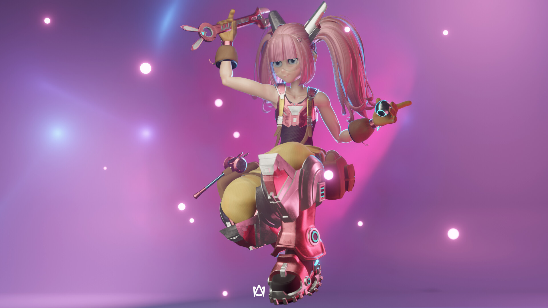 ArtStation - Anime Mechanic Girl Model/Rig Mechas