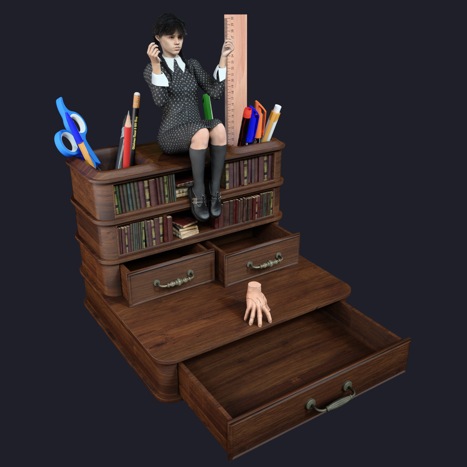 ArtStation - Wednesday desk organizer