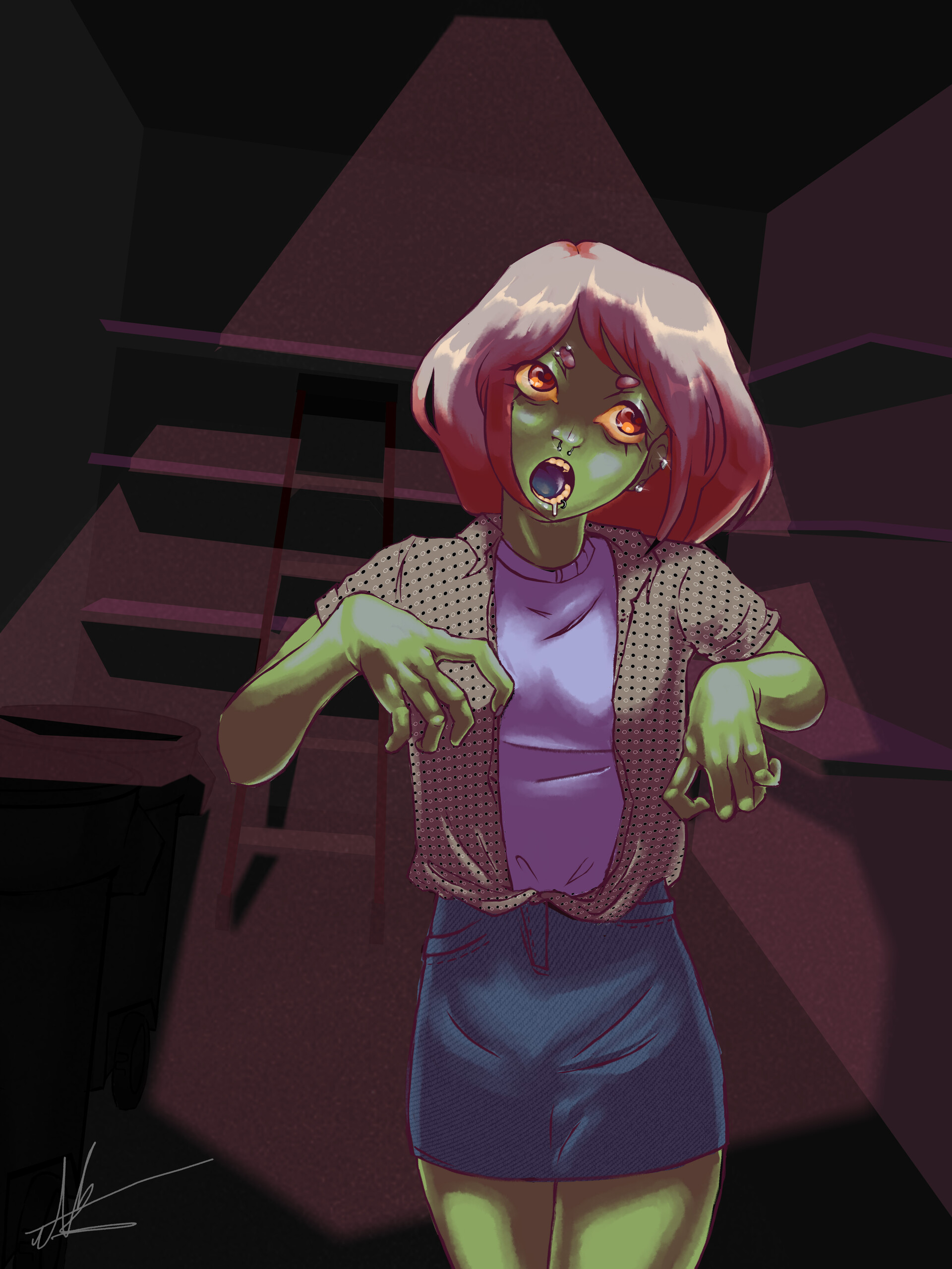 ArtStation - Zombie Girl Artwork